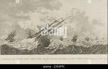 Sinking of the ship Drenthe, 1784, The sinking of the country's ship Drenthe, near the island of ...