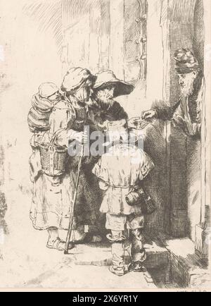 A blind hurdy-gurdy player and family receiving alms, 1648 Stock Photo ...