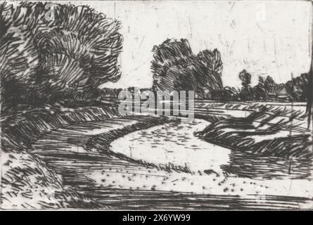 Riverbed, Kees Stoop, 1944 - c. 1990 print River bed with low water ...