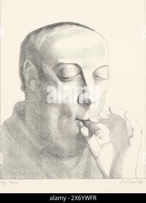 Toni with cigar, 1977 print Portrait of the architect Toni Kraaibrink ...