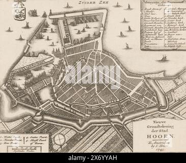 Map of the city of Hoorn, Hoorn (title on object), print, maker ...