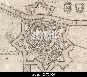 Map of Tholen, Anonymous, 1652 print Map in a nutshell perspective. At ...