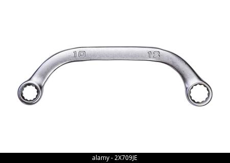 Top view of ring curved wrench isolated on white background Stock Photo ...