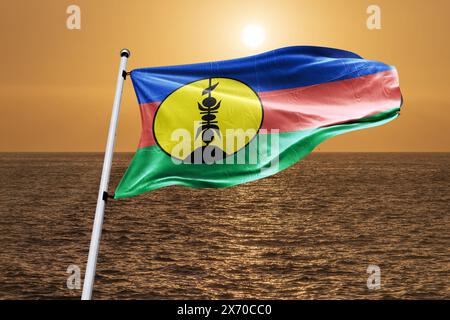 The flag of the Kanak and Socialist National Liberation Front political ...