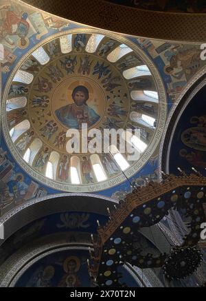 Scenic interior view of Aghios Dimitrios a Greek Orthodox church and a ...
