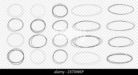 Circle scrible circular emphasis frame, fast mark, pencil line doodle ...