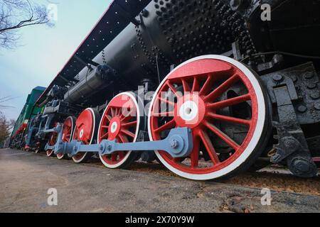 collection of steel train wheels Stock Photo - Alamy