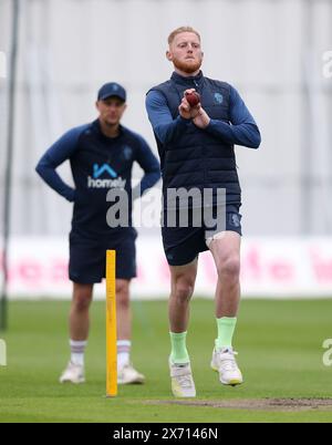 Durham's Ben Stokes warms up before day one of the Vitality County ...
