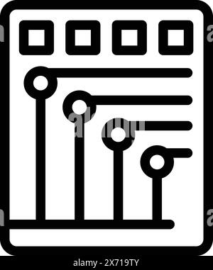 Silhouette of simple schematic chip or component for microcircuits ...