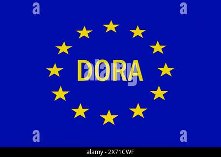 EU-Symbol und Schriftzug DORA EU-Symbol und Schriftzug DORA, 17.05.2024 ...