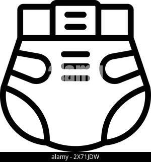 Simple outline of infant in diaper vector icon Stock Vector Image & Art ...