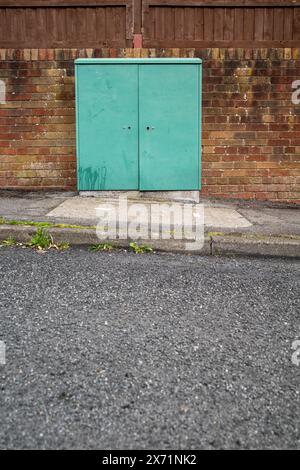 Green paint BT junction box Stock Photo - Alamy