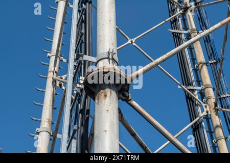 Steel pylon details, reticular structure of a repeater antenna for ...