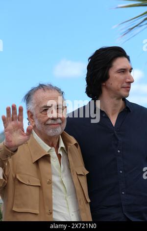 The "Megalopolis" film cast: Adam Driver (in Burberry), Francis Ford ...