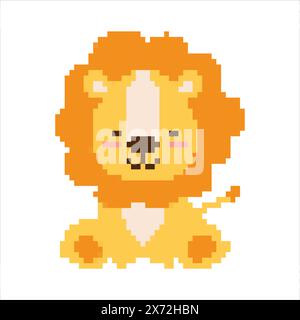 Savanna Animals pixel art set. Safari wildlife collection. 8 bit. Game ...