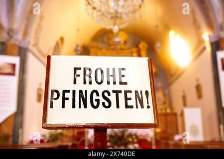 17 May 2024: Happy Pentecost Pentecost greetings, on a greeting card in ...