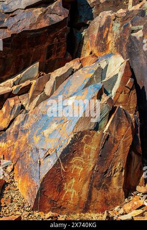 Ancient rock paintings in the Karasay gorge, Taraz, Zhambyl Region ...