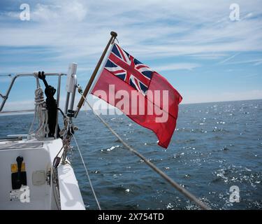 The Red Ensign fllag on a sailing Yacht Stock Photo - Alamy