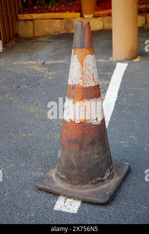 Asphalt Road with Faded White Line Marking Stock Photo - Alamy
