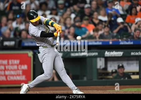 Athletics' Brent Rooker (25) hits a two-run home run during the third ...