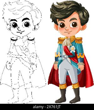 Illustration of a young prince, colored and outlined Stock Vector Image ...
