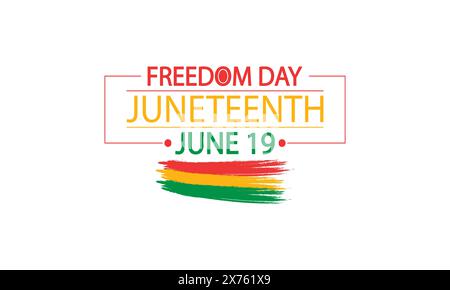 Celebrating Juneteenth with Text Illustration of Freedom Stock Vector ...
