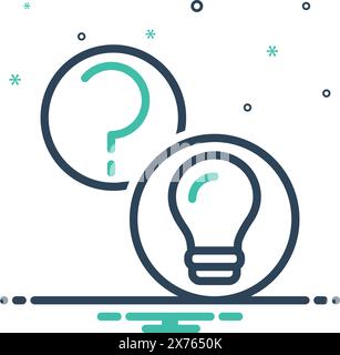 Questions and answers icon logo sign vector outline in black and white ...