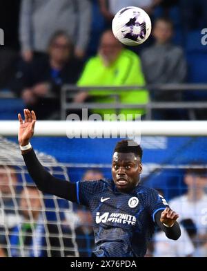 Benoit Badiashile (5 Chelsea) heads the ball during the Premier League ...