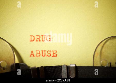 Drug abuse text written with a typewriter Stock Photo - Alamy