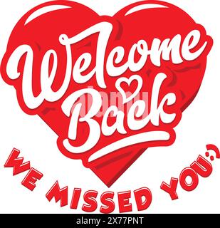 welcome back again sign icon over white background, line style, vector ...