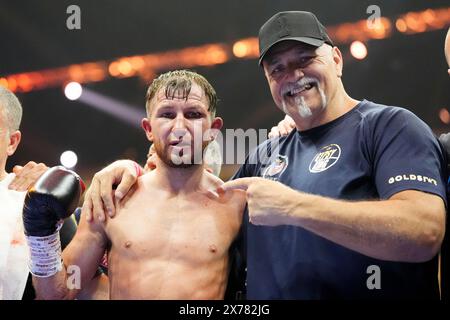 Isaac Lowe (left) celebrates beating Marco McCullough in their Vacant ...
