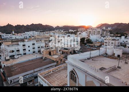 Mutrah Sunset. Cityscape View of Muscat at Beautiful Sunset. The ...