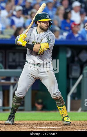 Oakland Athletics catcher Shea Langeliers (23) caches a foul ball ...