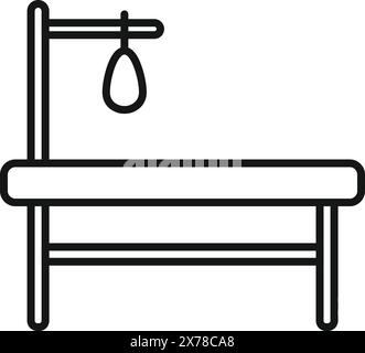 gallows icon (2) Black line art vector in black and white outline set ...