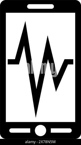 Icon depicting heart health with heartbeat line and helping hand in red ...