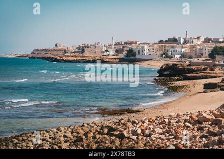 Seafront view with white sandy beaches in the middle of nature ...