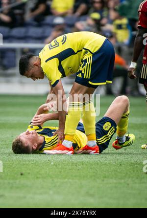 Nashville SC forward Sam Surridge (9) falls on the pitch during the ...