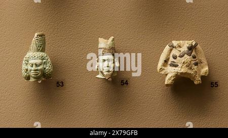 Ancient Greek masks, Archaeological Museum, Agrigento, Sicily, Italy ...