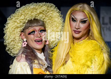 Thailand. 18th May, 2024. Nymphia Wind takes photos with fans during a ...