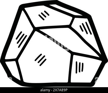 a Hand drawn illustrations of rocks and minerals in line art style ...