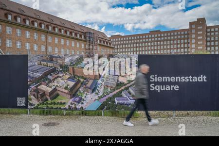 Siemens AG, Plakat an der Baustelle zum Siemens-Square, Rohrdamm ...