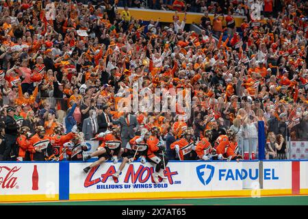 May 18th, 2024: Buffalo Bandits defenseman Matt Spanger (25) celebrates ...