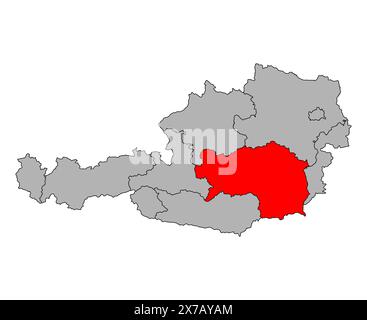 Map of Styria, a province of Austria Stock Vector Image & Art - Alamy