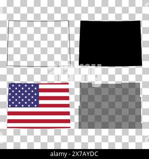 Set of Colorado map, united states of america. Flat concept icon symbol ...
