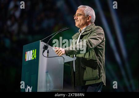 The president of Vox in Madrid, José Antonio Fuster, during a press ...