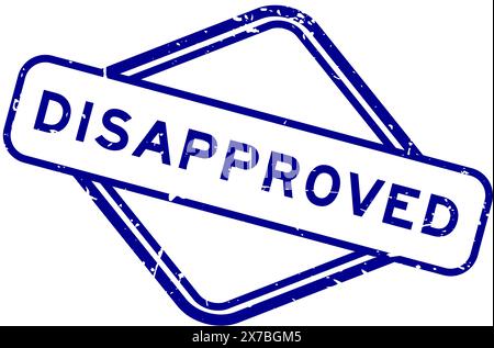Grunge blue disapproved word rubber seal stamp on white background ...