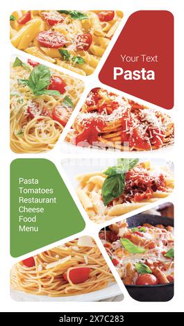 Pasta Concept Photo Collage. Can be used for visual stand, display ...