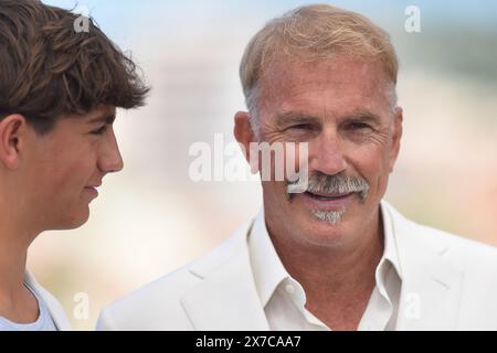 Hayes Costner and Kevin Costner attends the 'Horizon: An American Saga ...