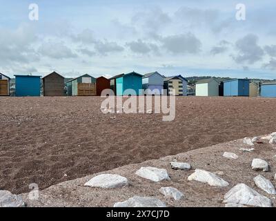 Beach huts on Teignmouth back beach, Devon, England Stock Photo - Alamy
