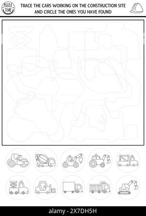 Construction site tracing, shape and line recognition activity with ...